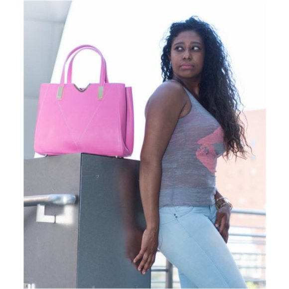 Ivan Troy | Bags | Tatou Fuschia Italian Leather Pink Handbag Stylish ...